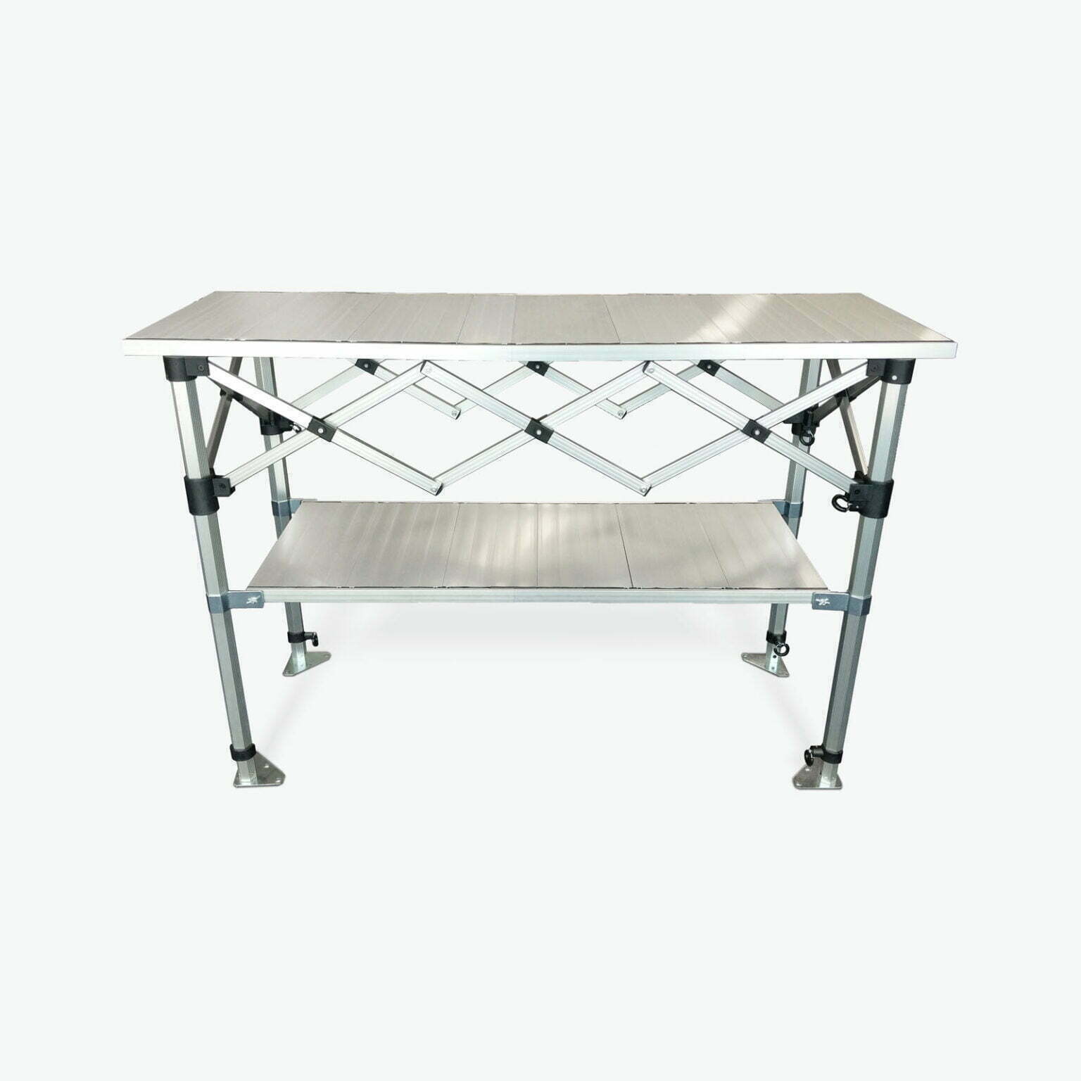 Portable Bar Table With Shelf | Small 1.5m Folding Metal Bar Table